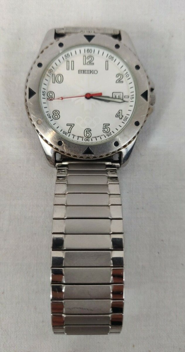 1997 - Seiko Olympic Quartz Watch - 37 mm, Stainless Steel, 5 Bar ...